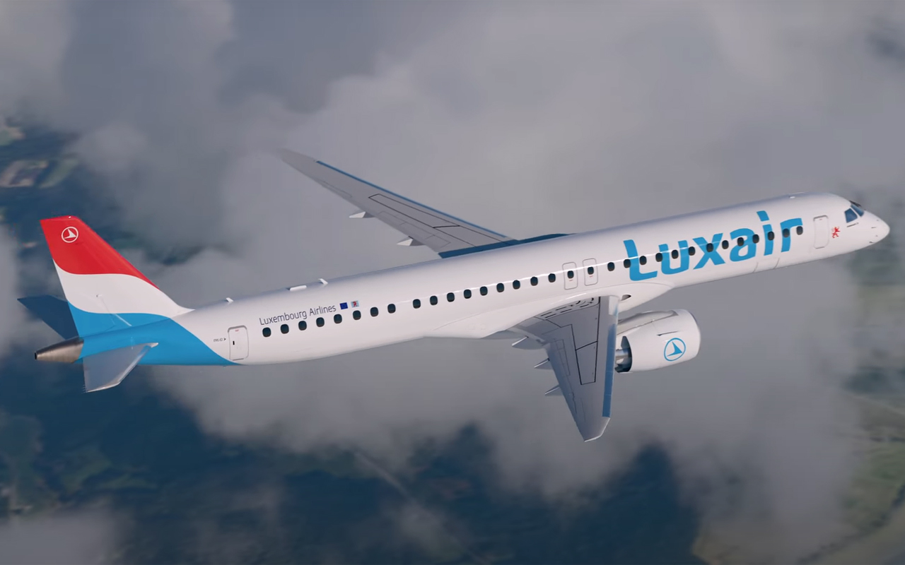 Luxair introduceert aangepaste beschildering op nieuwe Embraer E195-E2 | Luchtvaartnieuws
