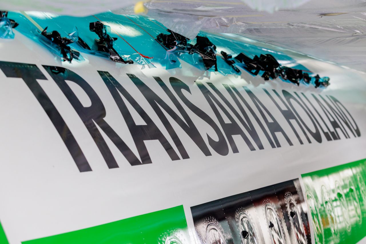 Retro-A321 Transavia van kleurenschema voorzien, maar eindresultaat ...